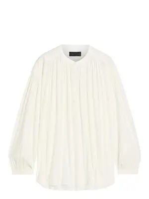 NILI LOTAN Neville Cotton-jacquard Blouse - Ivory