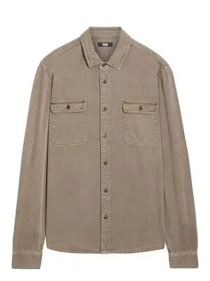 Paige Martin Cotton And Modalblend Twill Shirt - Taupe