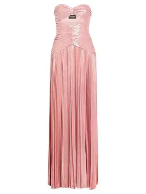 Retrofete Mallory Strapless Cutout Lamé Maxi Dress - Baby Pink