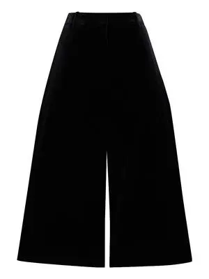 NILI LOTAN Idris Cotton-blend Velvet Culottes - Black