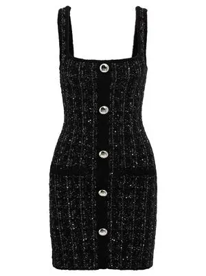 Retrofete Amanda Sequin-embellished Tweed Mini Dress - Black