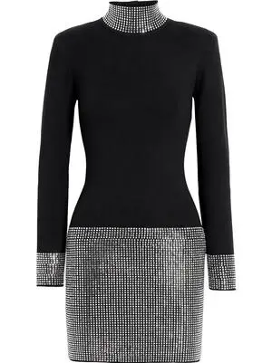 Retrofete Crystal-embellished Knitted Mini Dress - Black