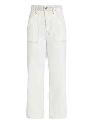 FRAME High-rise Straight-leg Jeans - Ivory