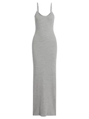 NILI LOTAN Judy Cotton-jersey Maxi Dress - Gray