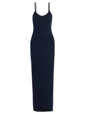 NILI LOTAN Judy Cotton-jersey Maxi Dress - Navy