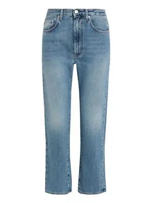 TOTEME High-rise Straight-leg Jeans - Mid Denim