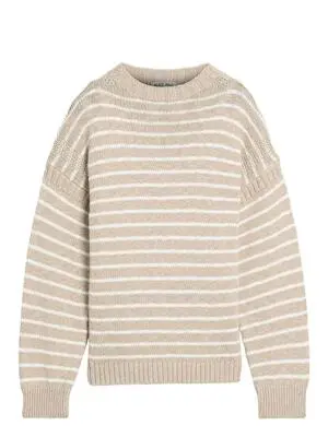 ALEX MILL Harbor Striped Cotton Sweater - Beige