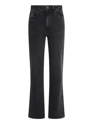 FRAME The Ruler High-rise Straight-leg Jeans - Dark Gray