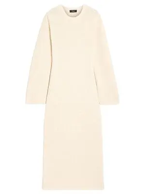 Theory Bouclé-knit Cotton-blend Midi Dress - Ivory