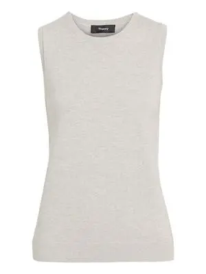 Theory Cotton And Cashmere-blend Vest - Light Gray