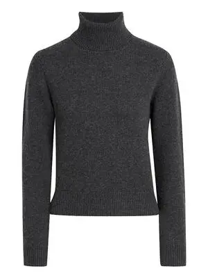 NILI LOTAN Hollyn Wool Turtleneck Sweater - Dark Gray