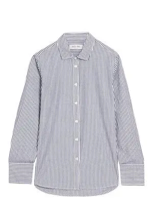 ALEX MILL Striped Cotton-poplin Shirt - Navy