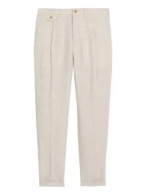 ALEX MILL Tapered Pleated Linen Pants - Ecru