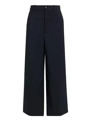 NILI LOTAN Wool-blend Twill Wide-leg Pants - Midnight Blue
