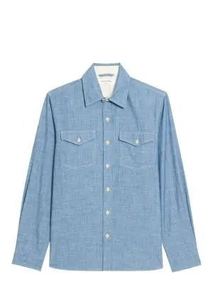 ALEX MILL Fred Cottonchambray Shirt - Light Blue