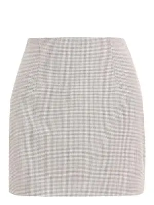 Theory Checked Tweed Mini Skirt - Tan
