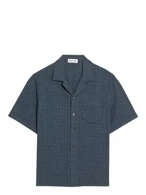 ALEX MILL Camp Checked Linen And Cottonblend Shirt - Slate Blue