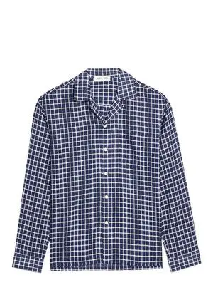 ALEX MILL Mason Checked Linen And Cottonblend Shirt - Navy