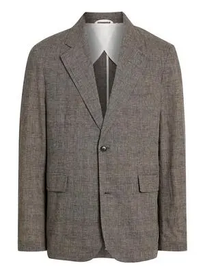 ALEX MILL Cooper Prince Of Wales Checked Linen And Cottonblend Blazer - Black