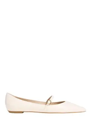 STUART WEITZMAN Emilia Leather Mary Jane Flats - Ivory