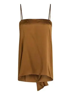 ESSE STUDIOS Finesa Draped Silk-charmeuse Camisole - Army Green