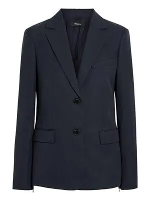 Theory Wool-blend Blazer - Navy