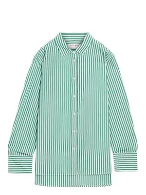 ALEX MILL Striped Cotton-poplin Shirt - Green