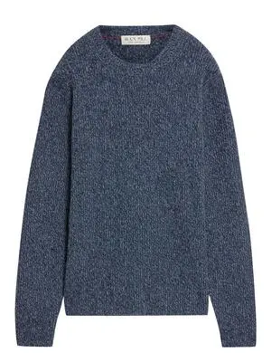 ALEX MILL Jordan Marled Ribbed Cashmere Sweater - Navy