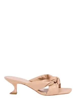 STUART WEITZMAN Playa 50 Knotted Leather Mules - Neutral