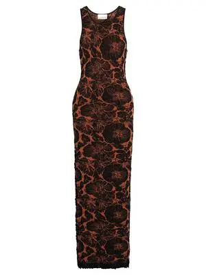 GANNI Jacquard-knit Maxi Dress - Light Brown