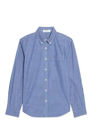 ALEX MILL Mill Striped Cottonpoplin Shirt - Cobalt Blue
