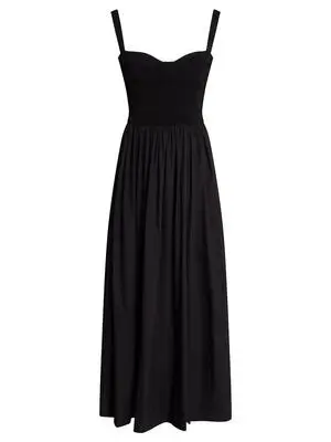 ESSE STUDIOS Poplin And Stretch-knit Maxi Dress - Black