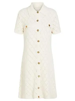 Zimmermann Pointelle-knit Mini Shirt Dress - Cream