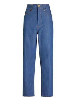 Zimmermann High-rise Barrel-leg Jeans - Mid Denim
