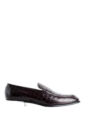 Cos Croc-effect Leather Loafers - Brown