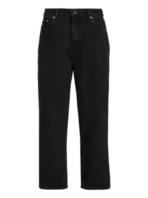GANNI Cropped High-rise Straight-leg Jeans - Black