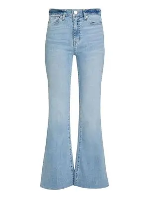 FRAME Le Easy Flare High-rise Flared Jeans - Light Denim