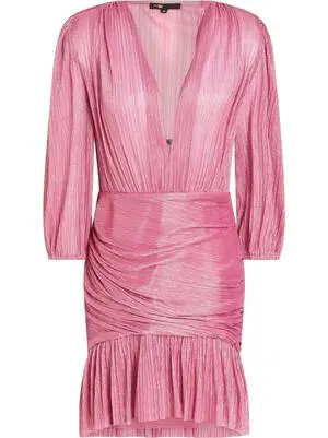 Maje Embellished Lamé Mini Dress - Antique Rose