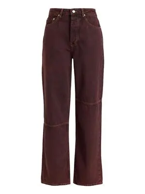 GANNI High-rise Straight-leg Jeans - Chocolate