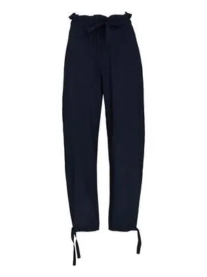 GANNI Twill Tapered Pants - Navy