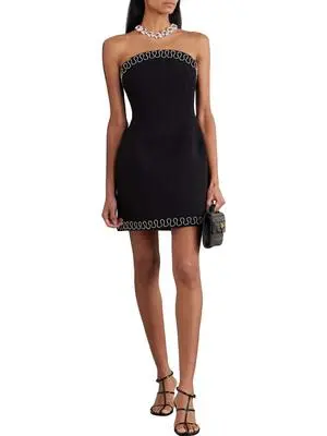 Rebecca Vallance Nyx Strapless Crystal-embellished Crepe Mini Dress - Black