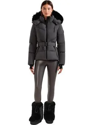 Rudsak Christelle Quilted Down Puffer Jacket - Black / White / Pink / Gray