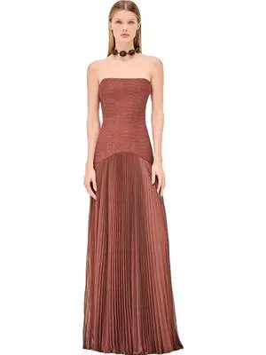 Alexis Sunniva Strapless Gown - Brown