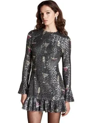 Saylor Brioni Sequin Mini Dress - Red