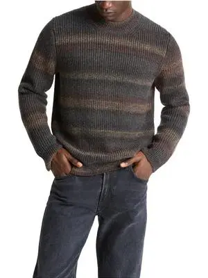 Vince Space-dye Shaker Wool-blend Sweater - Black