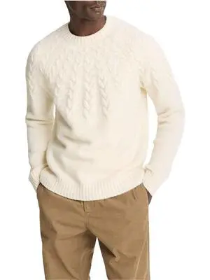 Vince Airspun Merino Wool Cable-yoke Sweater - Natural