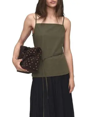 Mango Waist Tie Camisole - Khaki Green