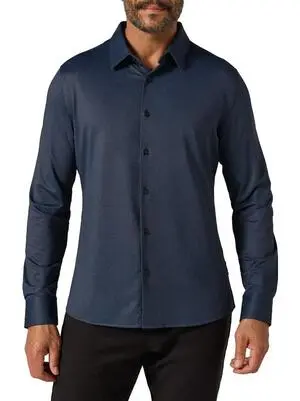 7 Diamonds Granger Wrinkle Resistant Performance Button-up Shirt - Midnight