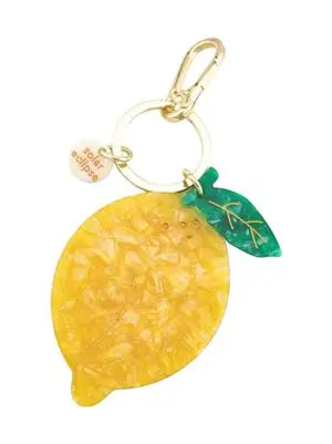 SOLAR ECLIPSE Hand-painted Lemon Keychain Bag Charm - Yellow