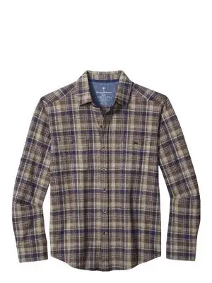 Tommy Bahama Fireside Tahoe Plaid Flannel Button-up Shirt - Abbey Stone